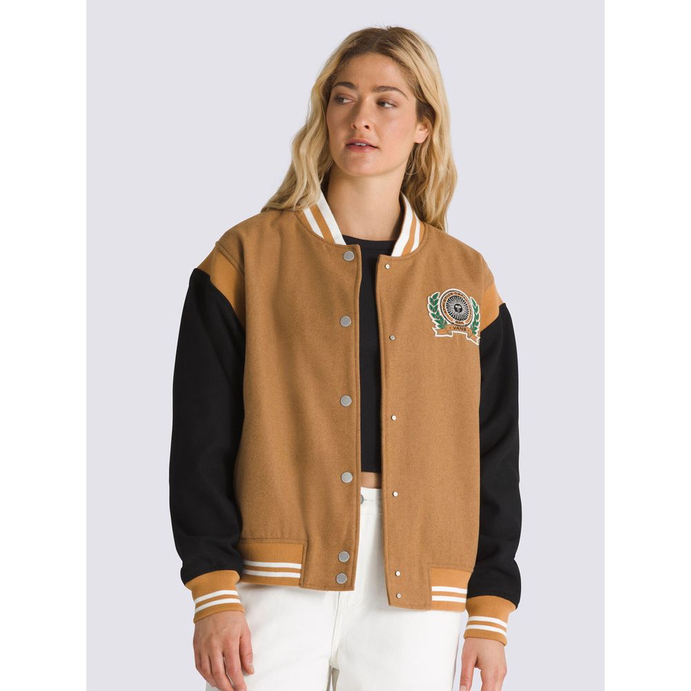 Chaqueta Mujer Piper Stadium Jacket Café Claro Vans-Vans Chile - Vans